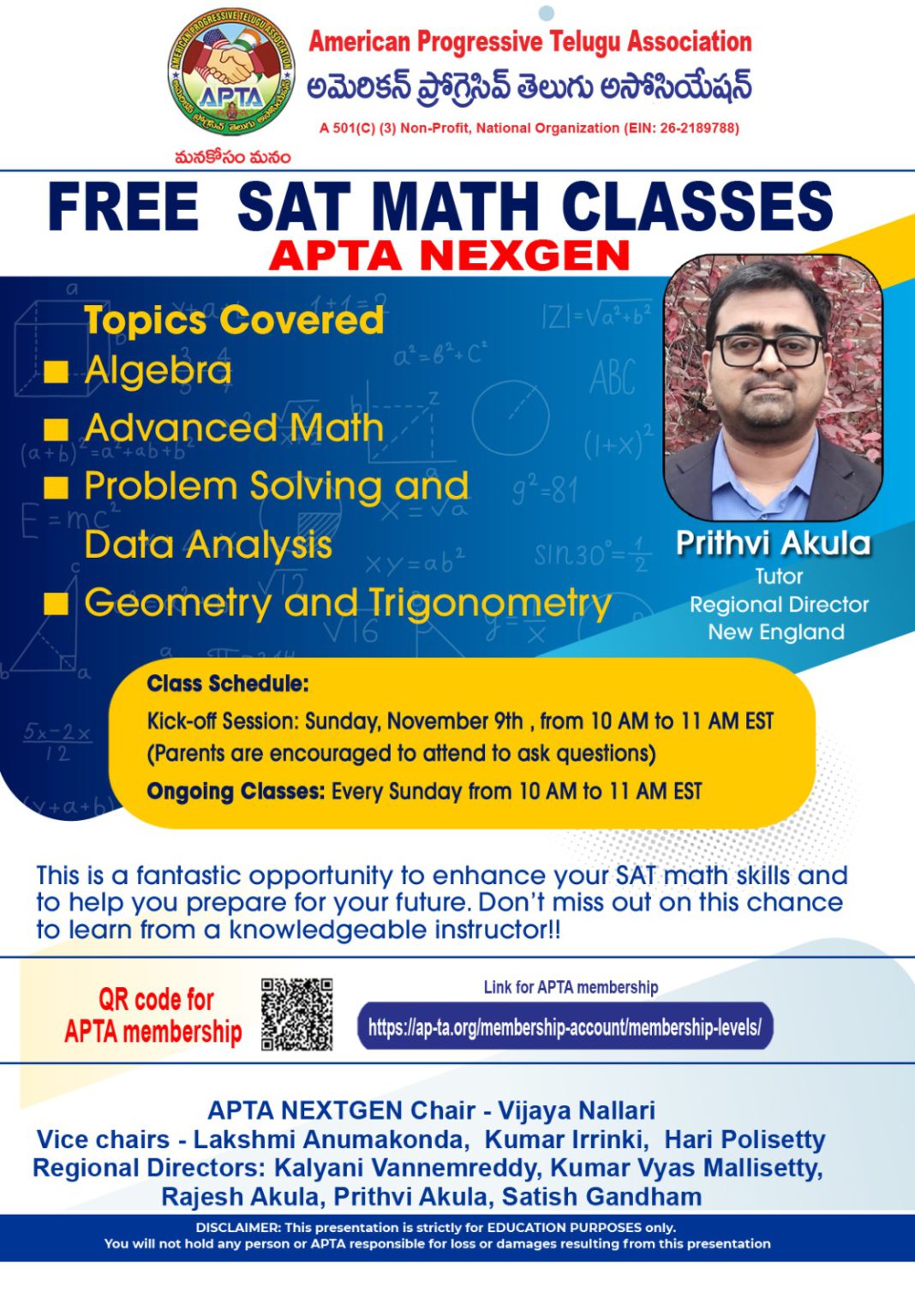 APTA NextGen- Math Tutoring by Prithvi Akula – American Progressive ...